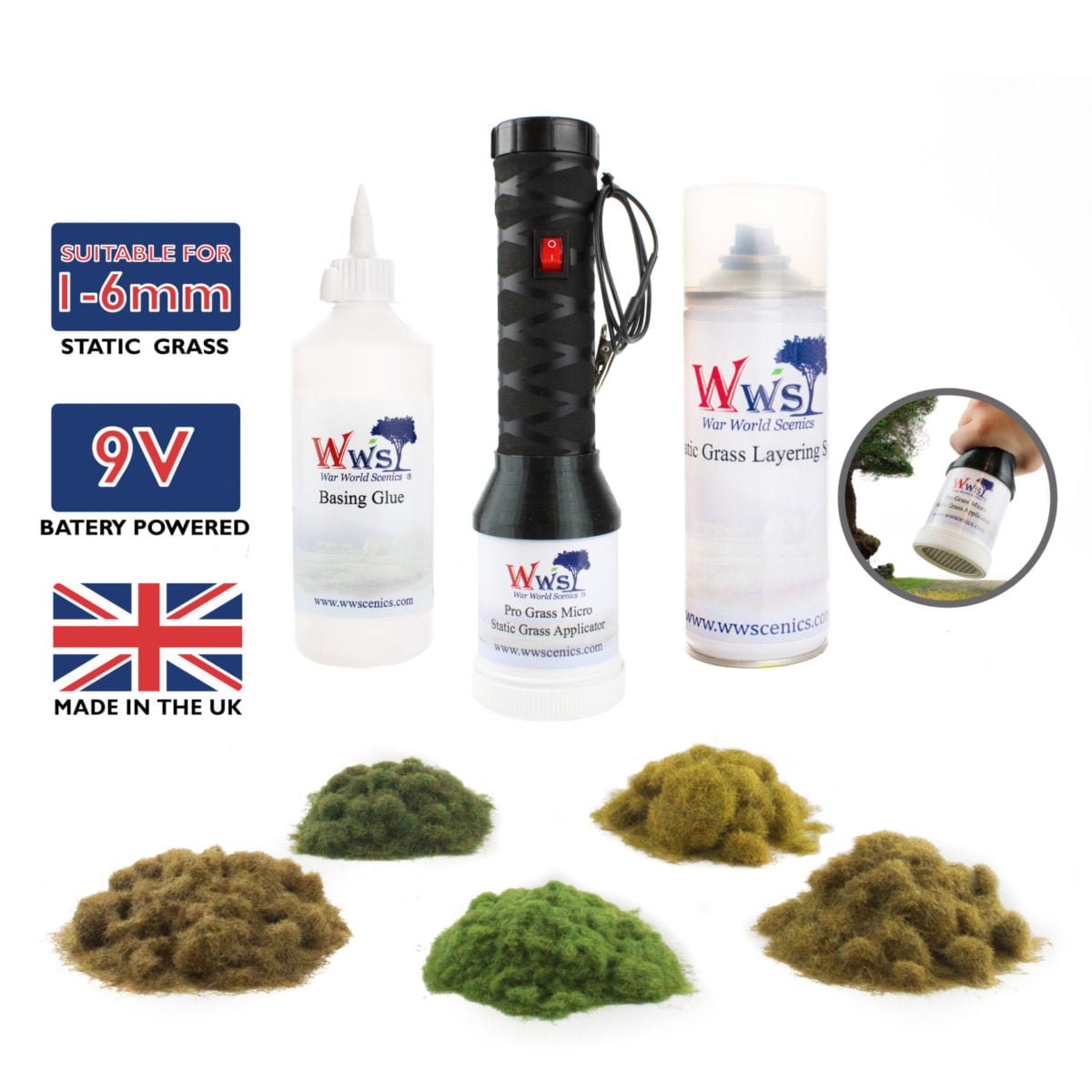 Pro Grass Micro Applicator | Static Grass Scenery Kit | Free UK Delivery