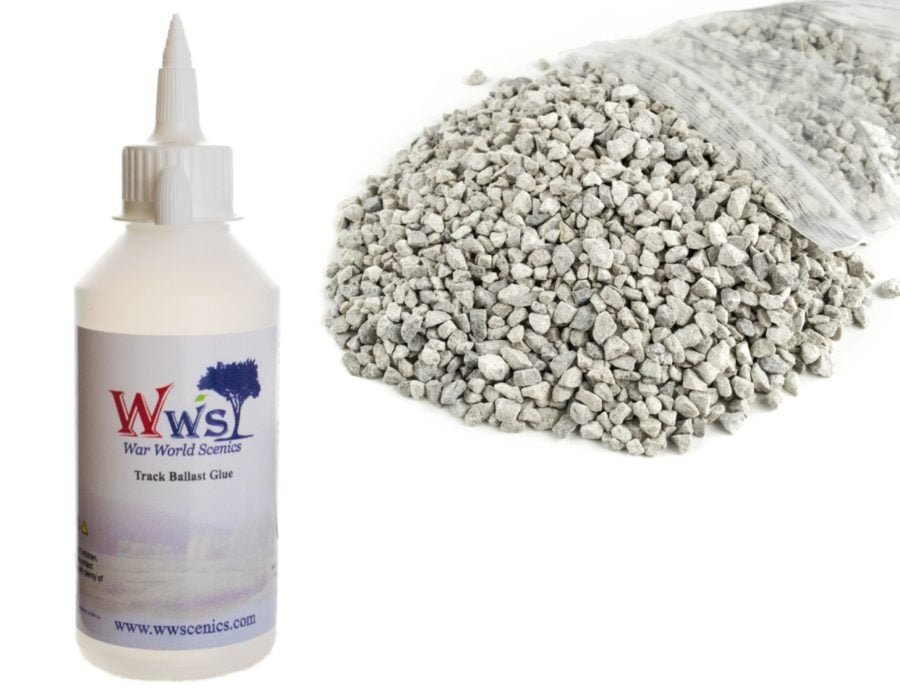 Medium Grade Light Grey Ballast & Track Ballast Glue | WWScenics