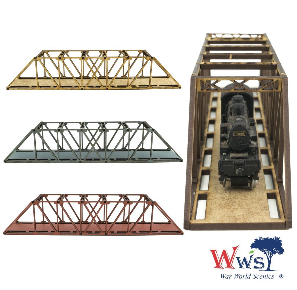 N Gauge Single Track MDF Girder Bridge (Choose Colour) | WWScenics
