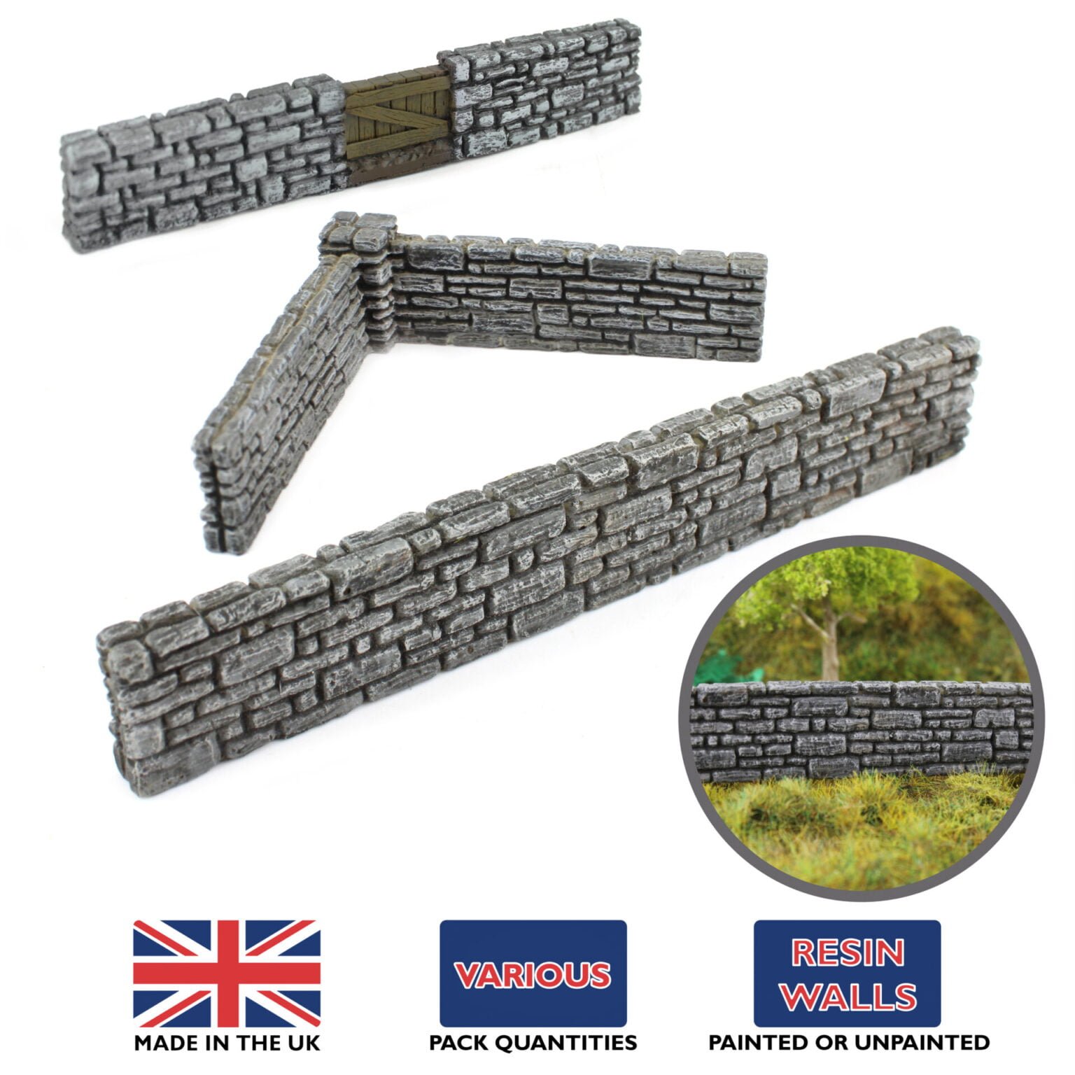 Farm Stone Walls | Scale Model Walls | Resin Walls | WWScenics