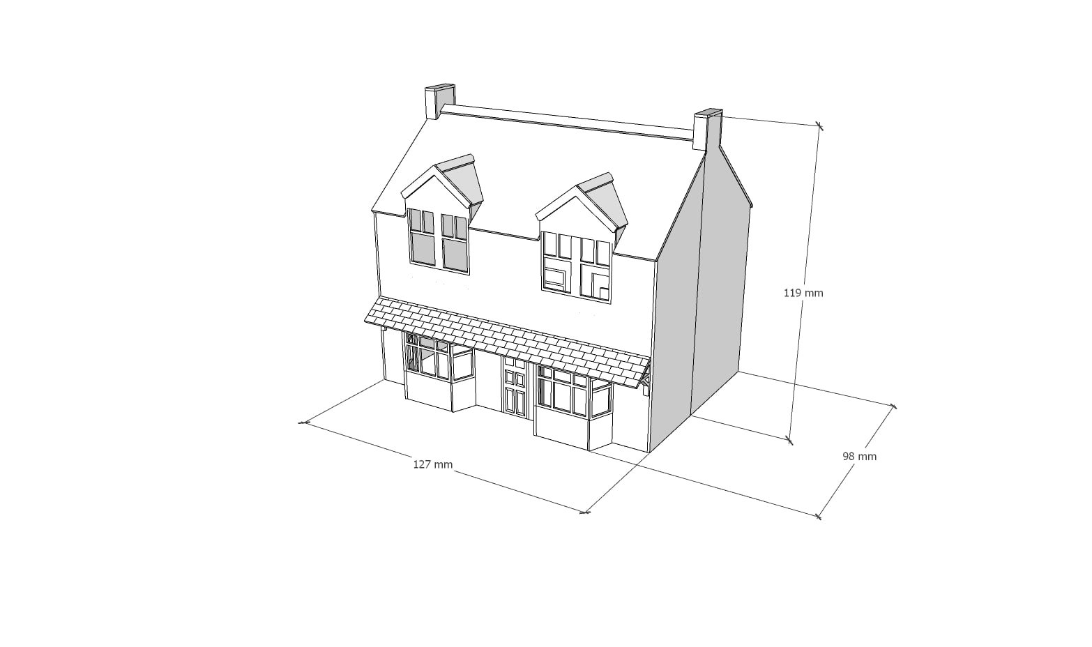 OO Gauge Double Fronted House WSLC-001 – WWScenics